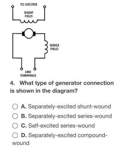 Solved TO EXCITER SHUNT FIELD SERIES FIELD LINE TERMINALS 4. | Chegg.com