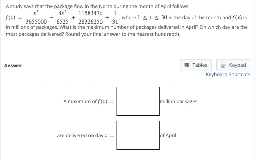 Solved whats the max amount of packages and number delivered | Chegg.com