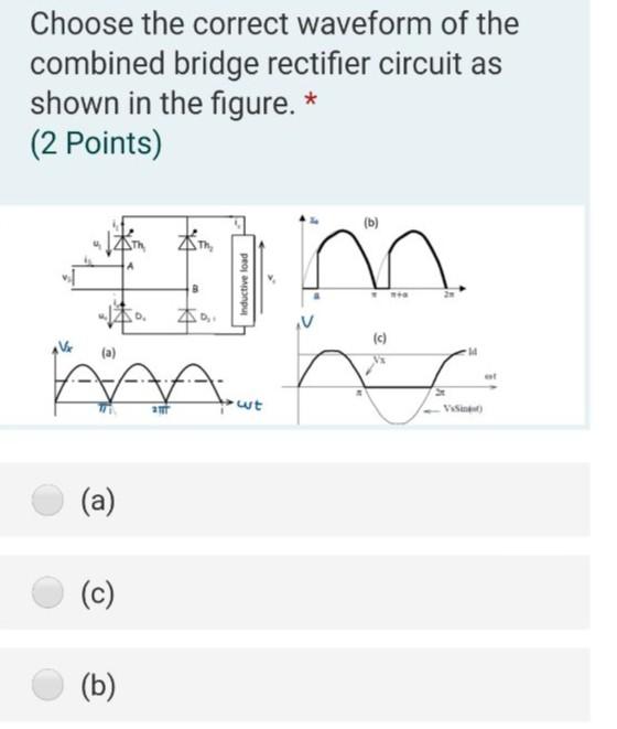 Solved Choose the correct waveform of the full wave | Chegg.com