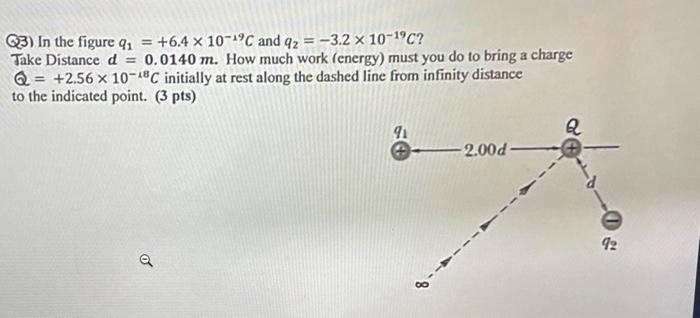 Solved Q3) In the figure q1=+6.4×10−19C and q2=−3.2×10−19C ? | Chegg.com
