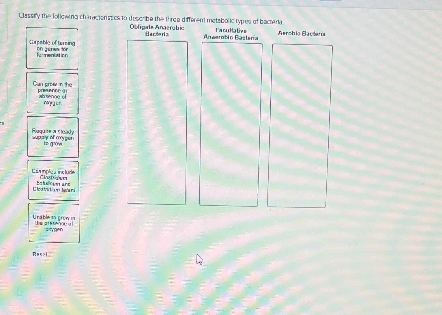 Solved Classify the followng characteristics to describe the | Chegg.com
