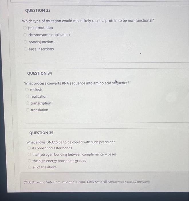Solved Which type of mutation would most likely cause a | Chegg.com