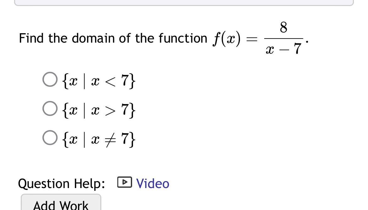 Solved Find the domain of the function | Chegg.com
