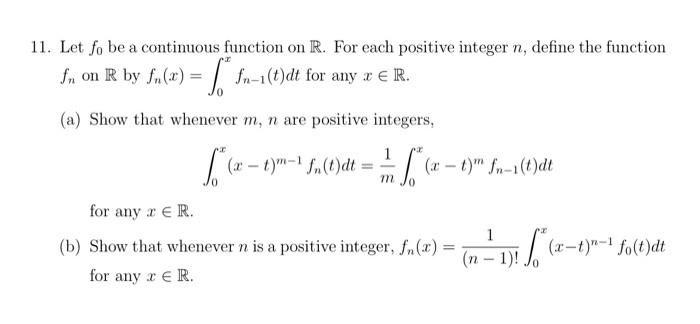 Solved Let f0 be a continuous function on R. For each | Chegg.com