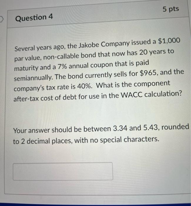 Solved Several years ago, the Jakobe Company issued a $1,000 | Chegg.com