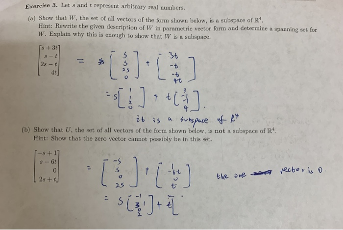 Solved Exercise 3. Let 8 and t represent arbitrary real | Chegg.com