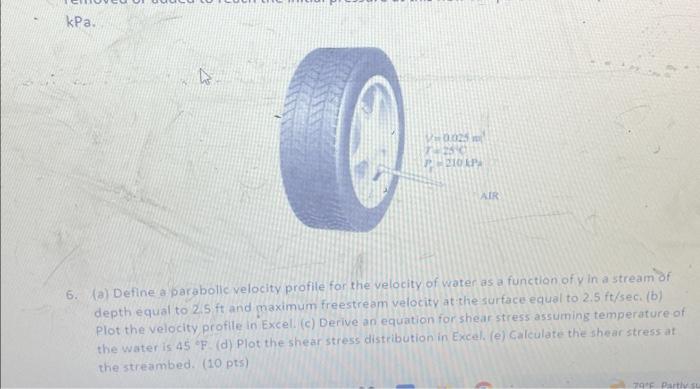 Solved 6 A Define A Parabolic Velocity Profile For The