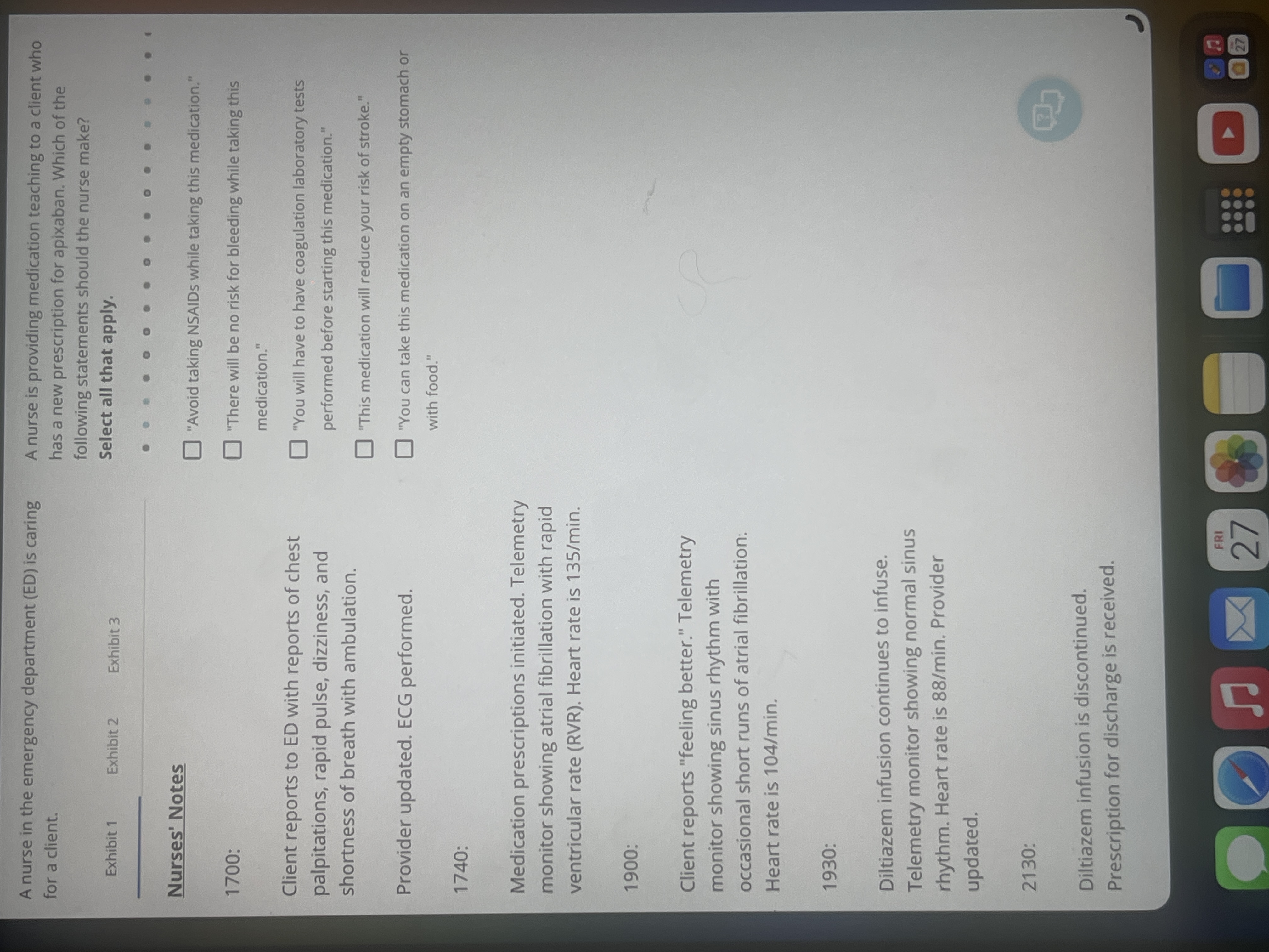 Solved A nurse in the emergency department (ED) ﻿is | Chegg.com