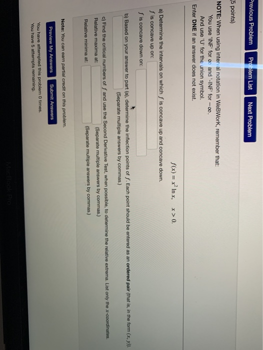Solved Previous Problem Problem List Next Problem 5 points) | Chegg.com