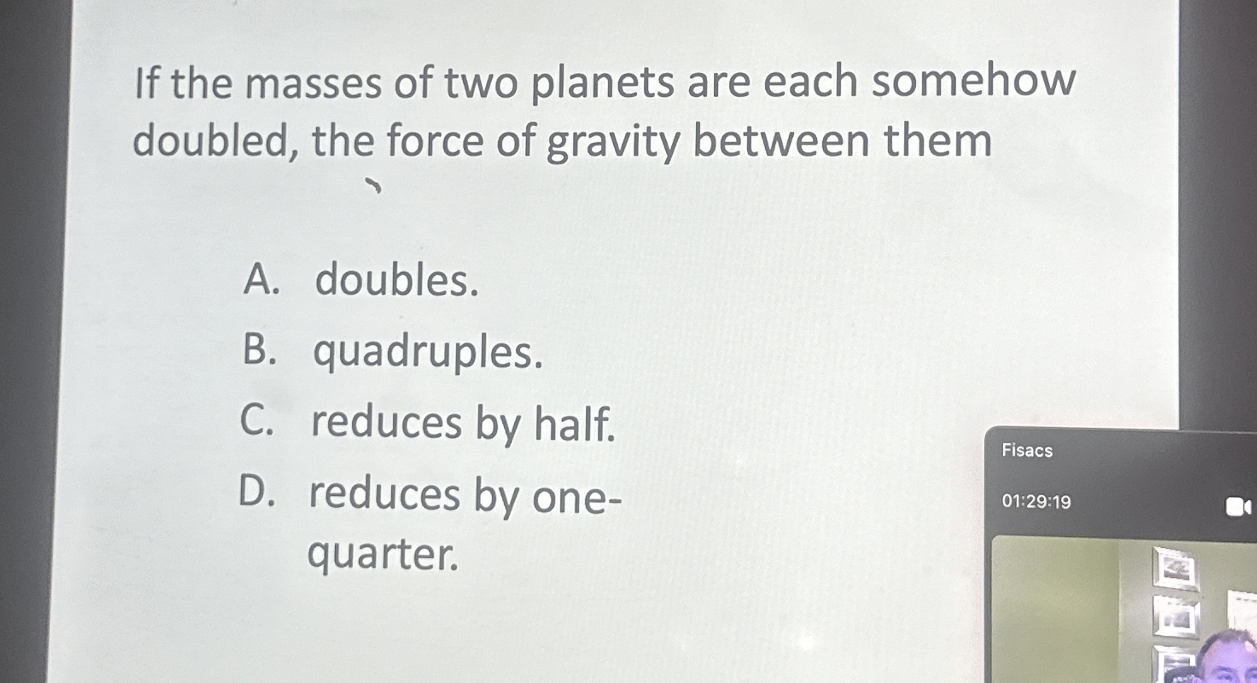 Solved If the masses of two planets are each somehowdoubled, | Chegg.com
