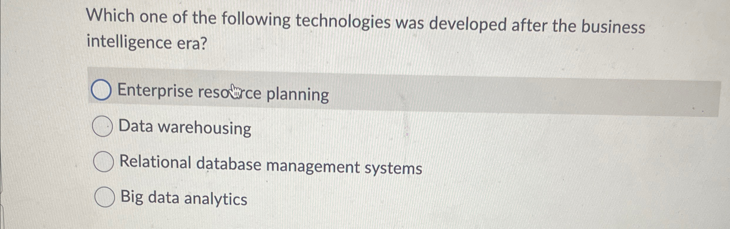 Solved Which one of the following technologies was developed | Chegg.com