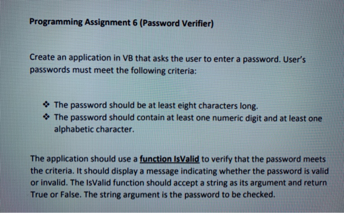 Solved Programming Assignment 6 (Password Verifier) Create | Chegg.com