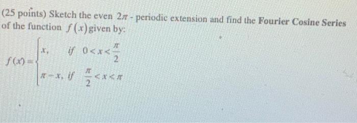 Solved (25 points) Sketch the even 21 - periodic extension | Chegg.com