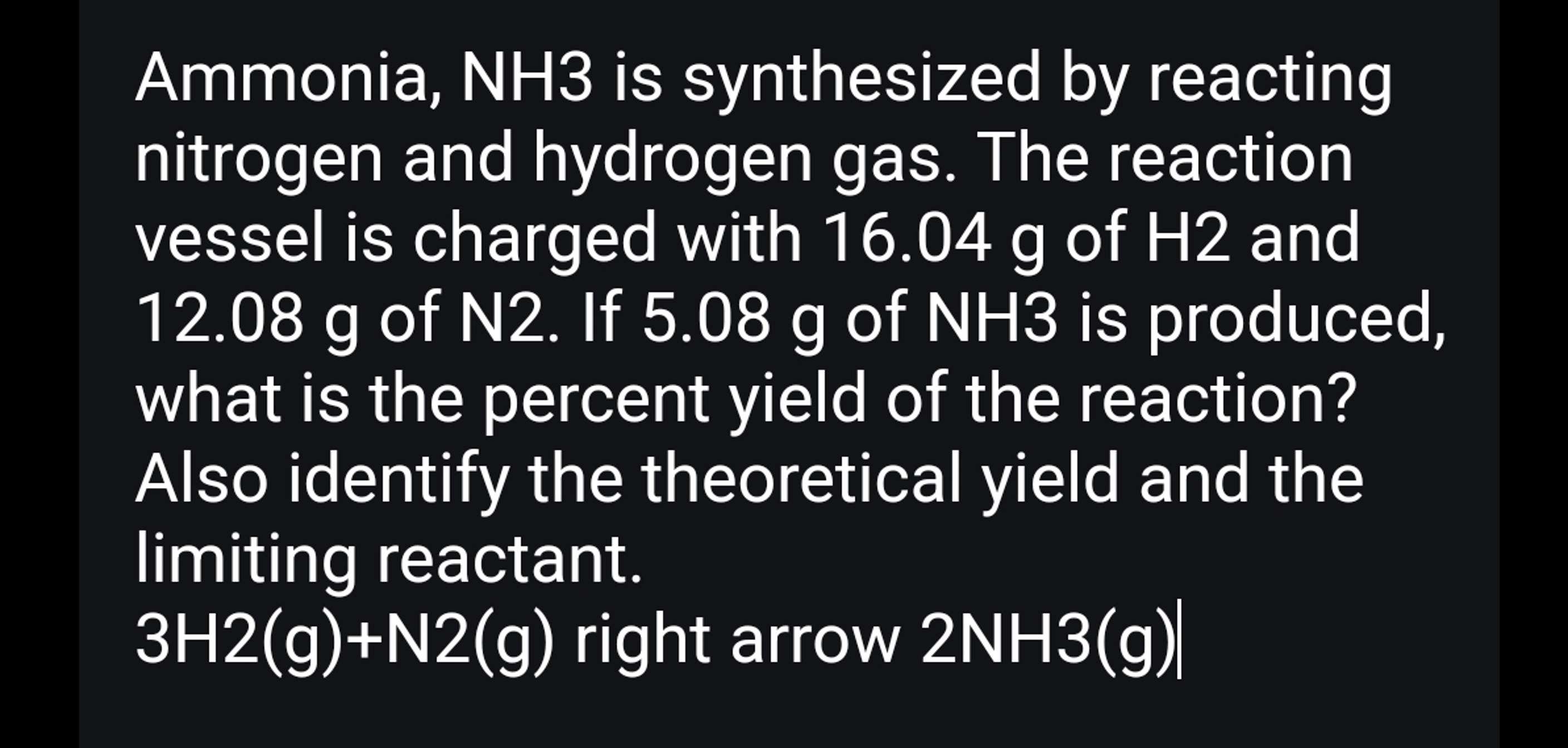 [Solved]: Ammonia, NH 3 is synthesized by reacting nitrogen