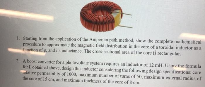 Solved 1. Starting from the application of the Amperian path | Chegg.com