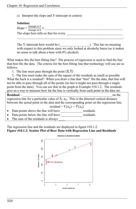 Chapter 10: Regression and Correlation Example | Chegg.com