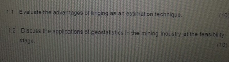 Solved 1.1 ﻿Evaluate the advantages of kriging as an | Chegg.com