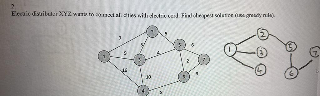 Solved Electric distributor XYZ wants to connect all cities | Chegg.com