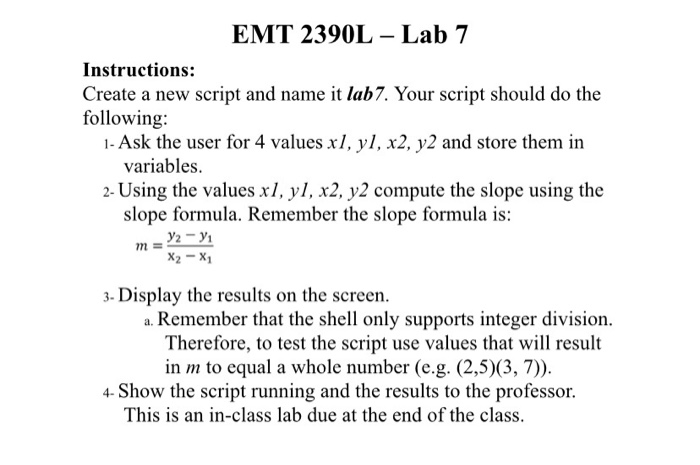 Solved EMT 2390L - Lab 7 Instructions: Create a new script | Chegg.com