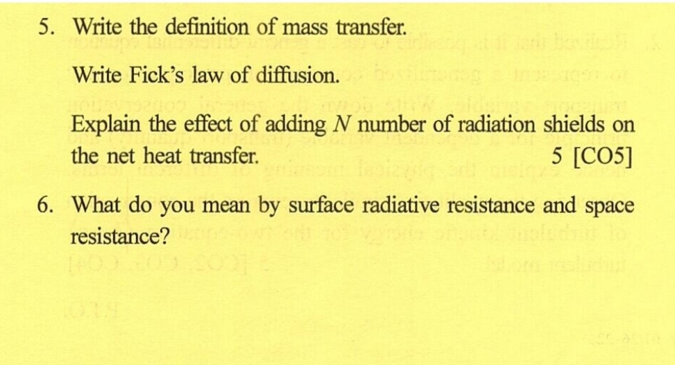 Solved Write the definition of mass transfer.Write Fick's | Chegg.com