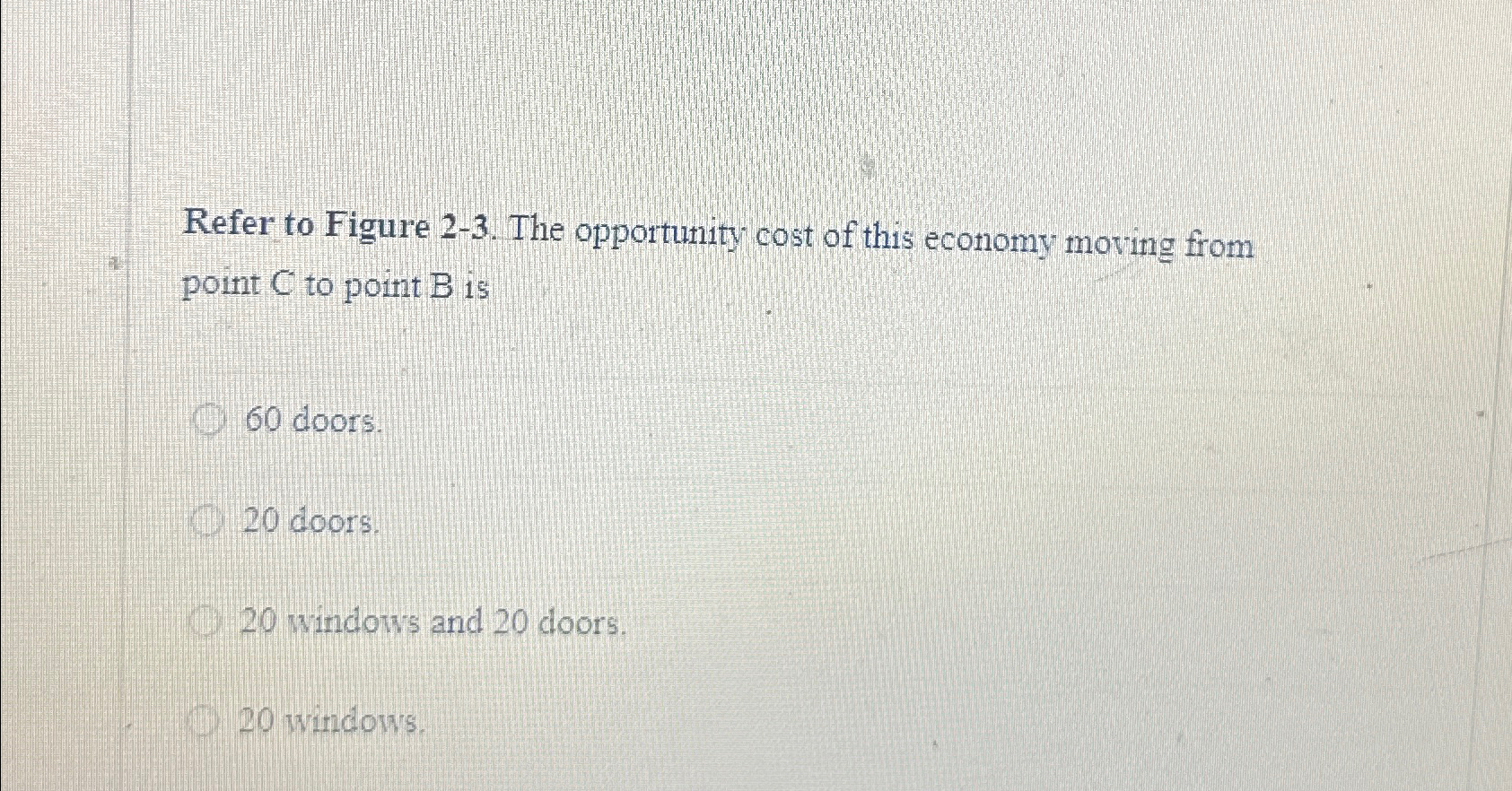 Solved Refer to Figure 2-3. ﻿The opportunity cost of this | Chegg.com