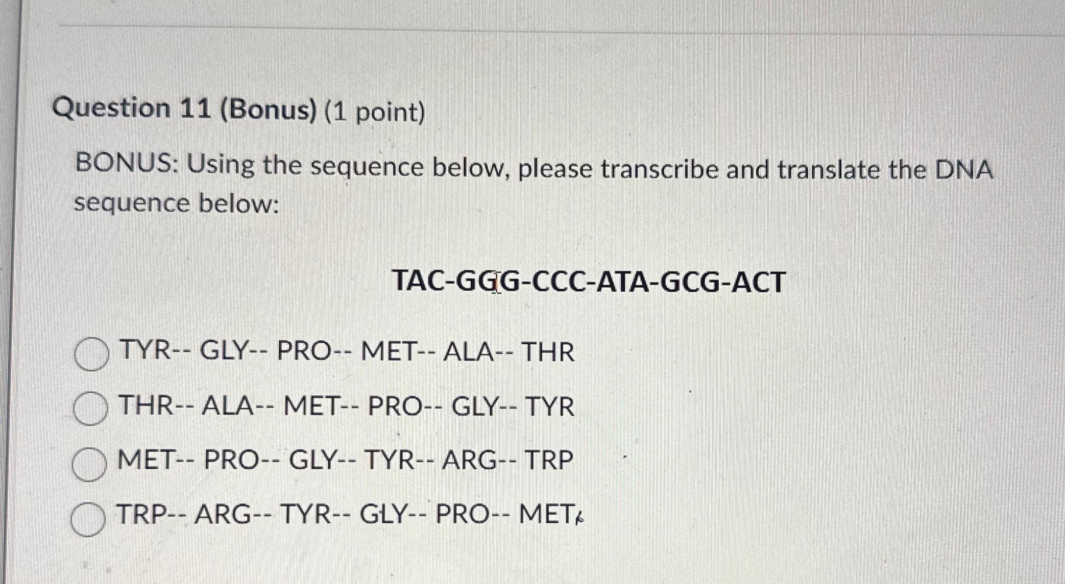 Solved Question 11 (Bonus) (1 ﻿point)BONUS: Using the | Chegg.com