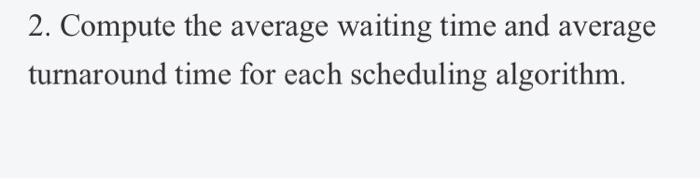 Solved 2. Compute the average waiting time and average | Chegg.com