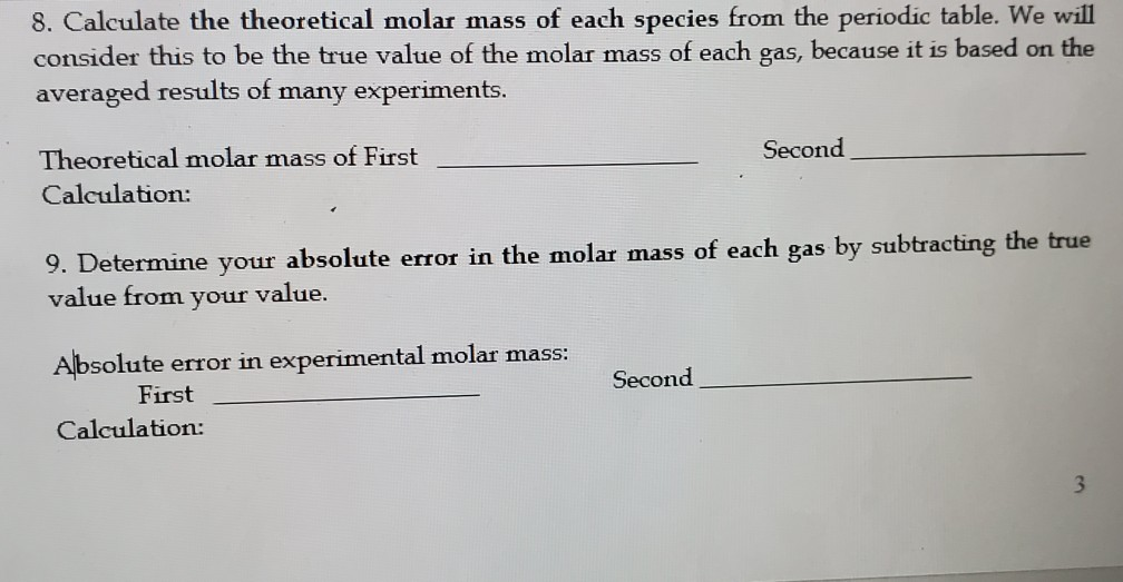 Solved Styles Lab 2: Molar Mass of Gases Experimentally | Chegg.com