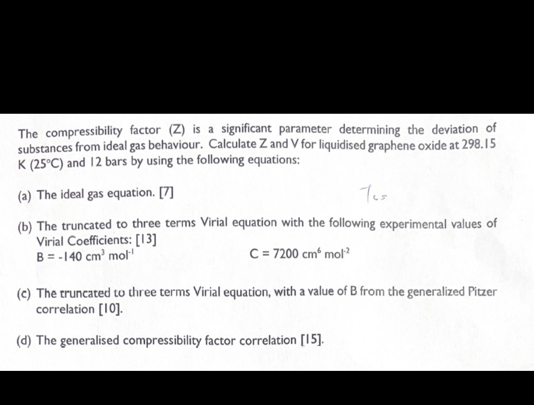 Solved The compressibility factor (Z) ﻿is a significant | Chegg.com
