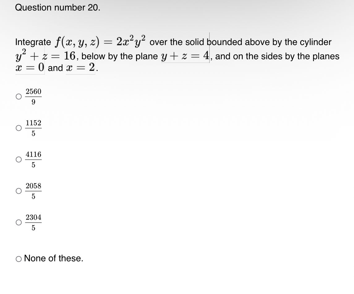 Solved Question number 19.Evaluate the repeated | Chegg.com