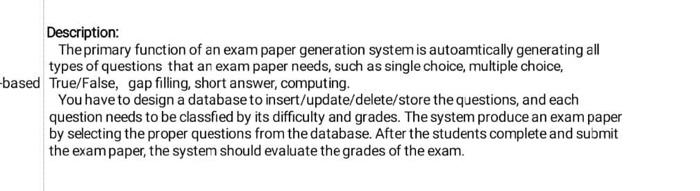 9. Design and Implementation of a PHP-based Exam | Chegg.com