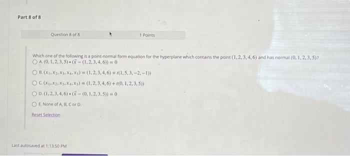 Solved Which one of the following is a point-normal form | Chegg.com