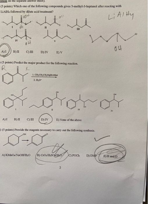 Solved estion on the separate answer sheel). (5 points) | Chegg.com