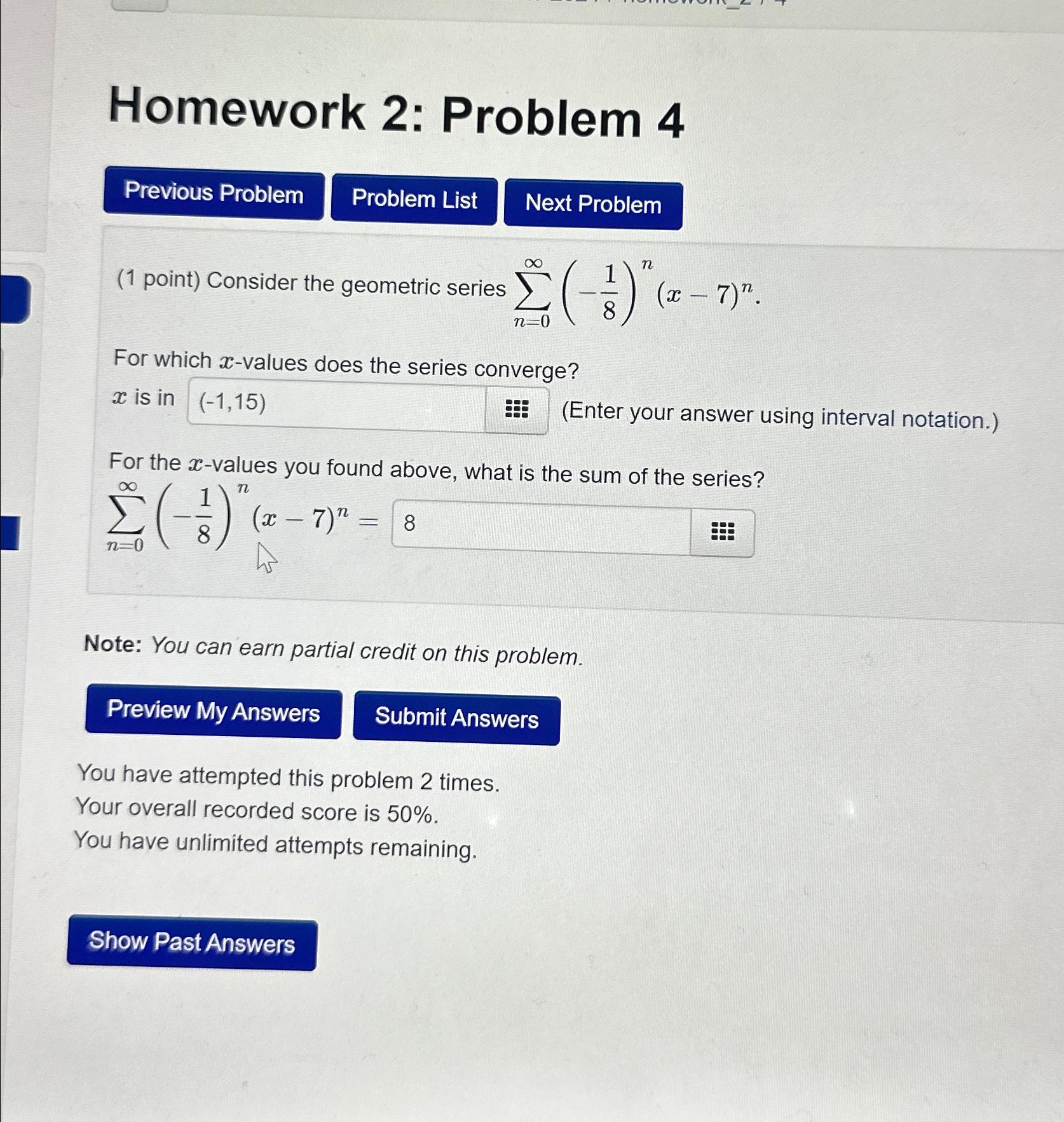 Solved Homework 2: Problem 4(1 ﻿point) ﻿Consider the | Chegg.com