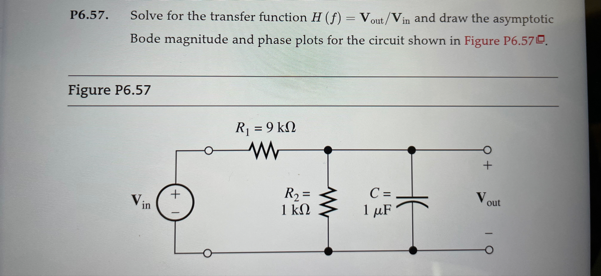 Solved P6.57. ﻿Solve for the transfer function | Chegg.com