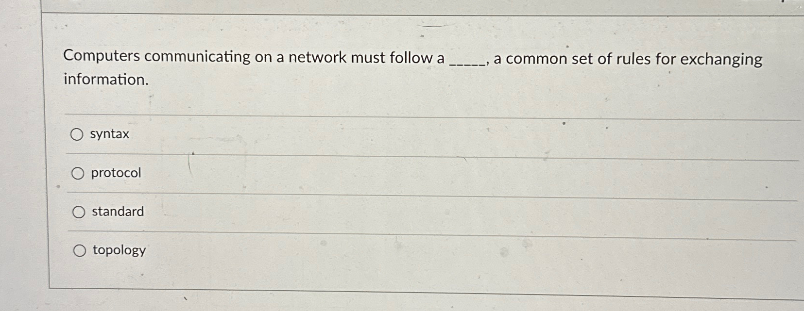 Solved Computers communicating on a network must follow a a | Chegg.com