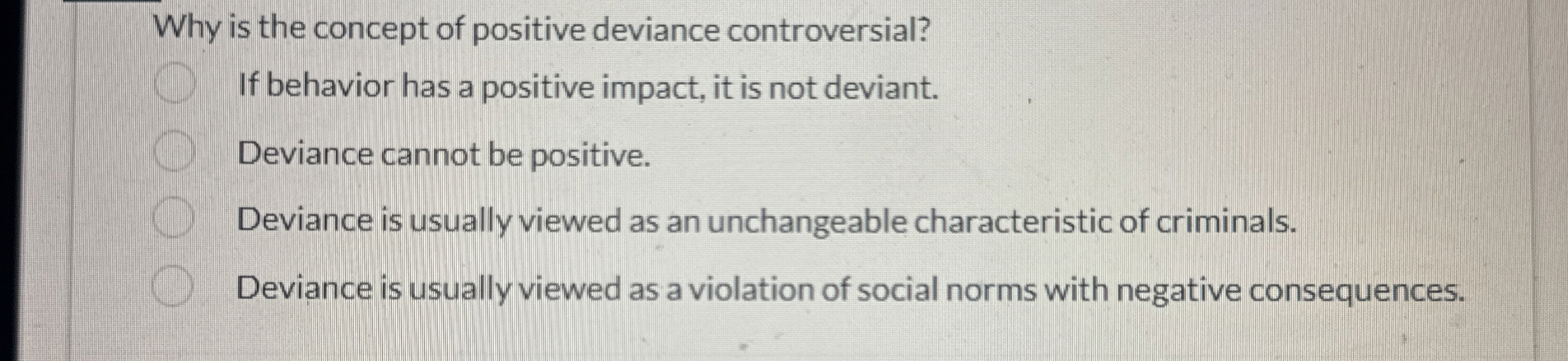 Solved Why is the concept of positive deviance | Chegg.com