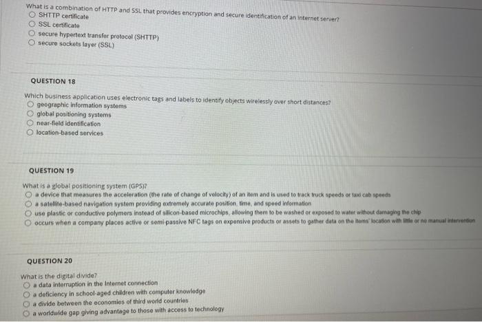 Solved What is a combination of HTTP and SSL that provides | Chegg.com