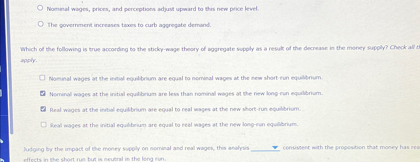 Solved Nominal wages, prices, and perceptions adjust upward | Chegg.com