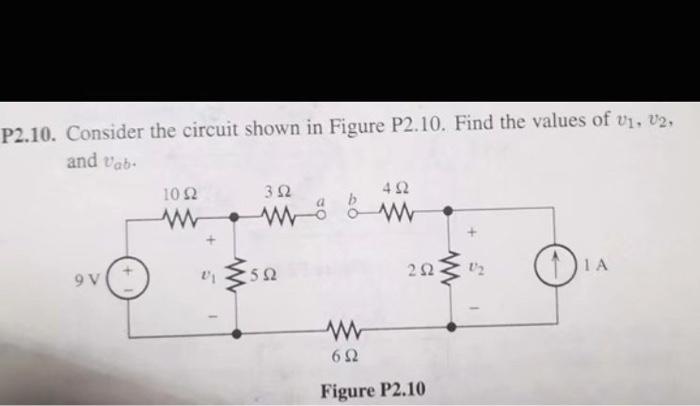 Solved P2.10. Consider the circuit shown in Figure P2.10. | Chegg.com