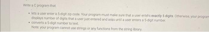 Solved c langsuge no arrays no strings no return statements | Chegg.com