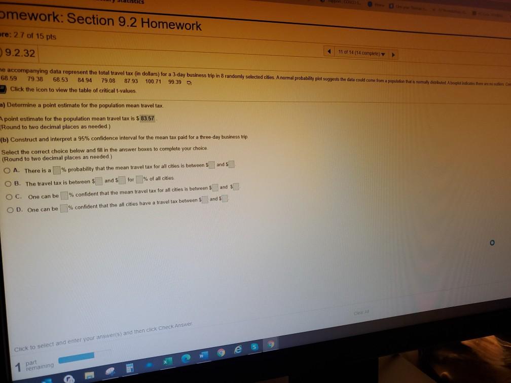 Solved 1 paraining mework: Section 9.2 Homework are: 27 of | Chegg.com