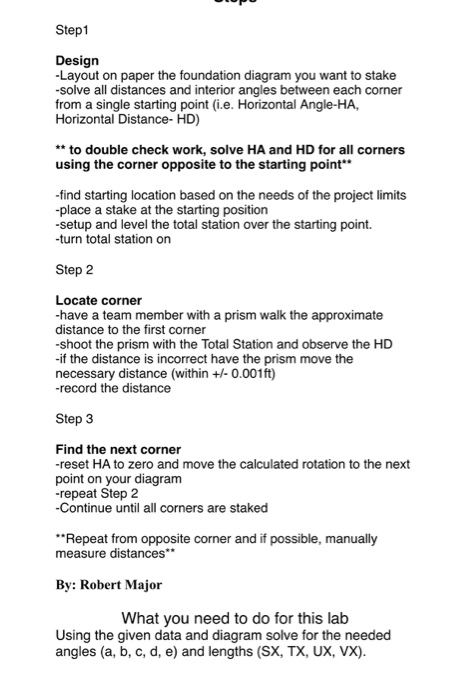 Step1 Design - Layout on paper the foundation diagram | Chegg.com