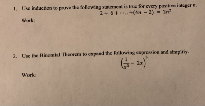 Solved 1. Use induction to prove the following statement is | Chegg.com
