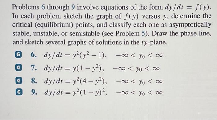 Solved Problems 6 through 9 involve equations of the form | Chegg.com