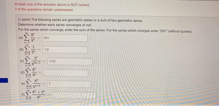 Solved (1 point) For each sequence an find a number k such | Chegg.com