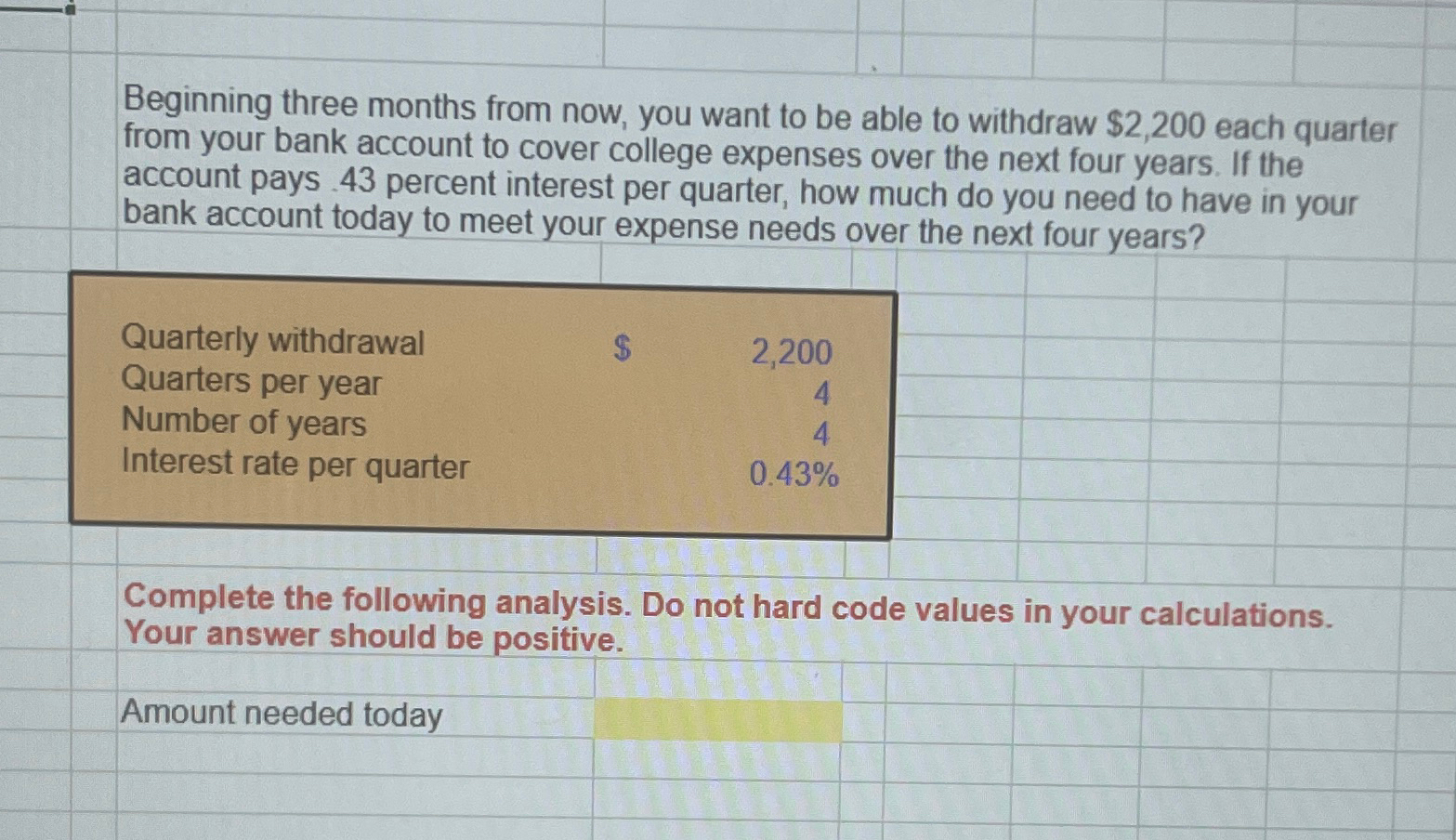 Solved Beginning three months from now, you want to be able | Chegg.com