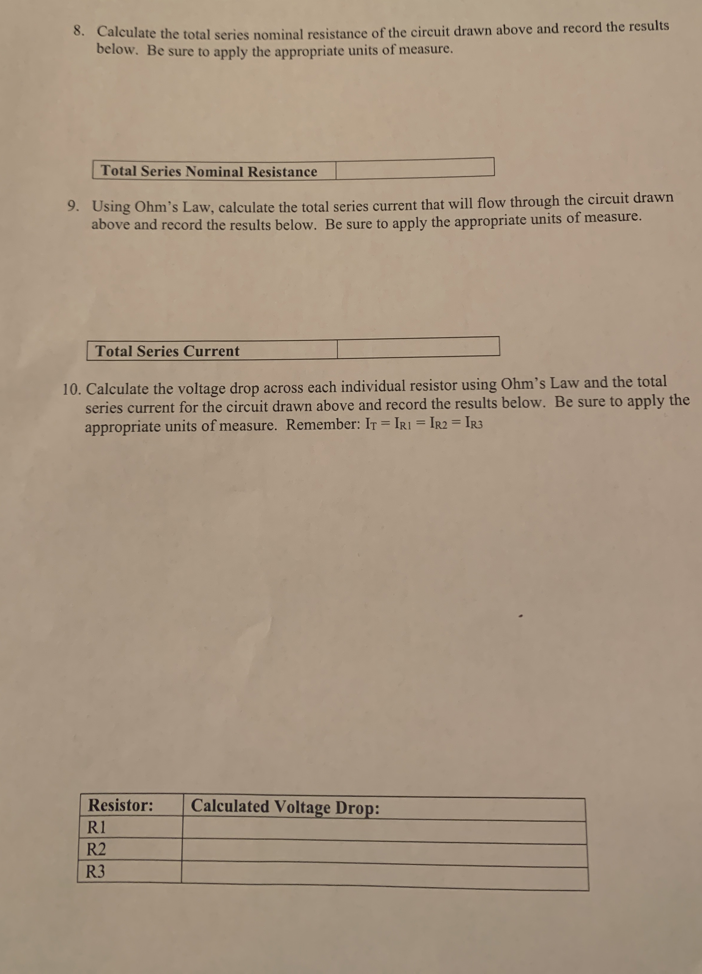 Solved Calculate the total series nominal resistance of the | Chegg.com