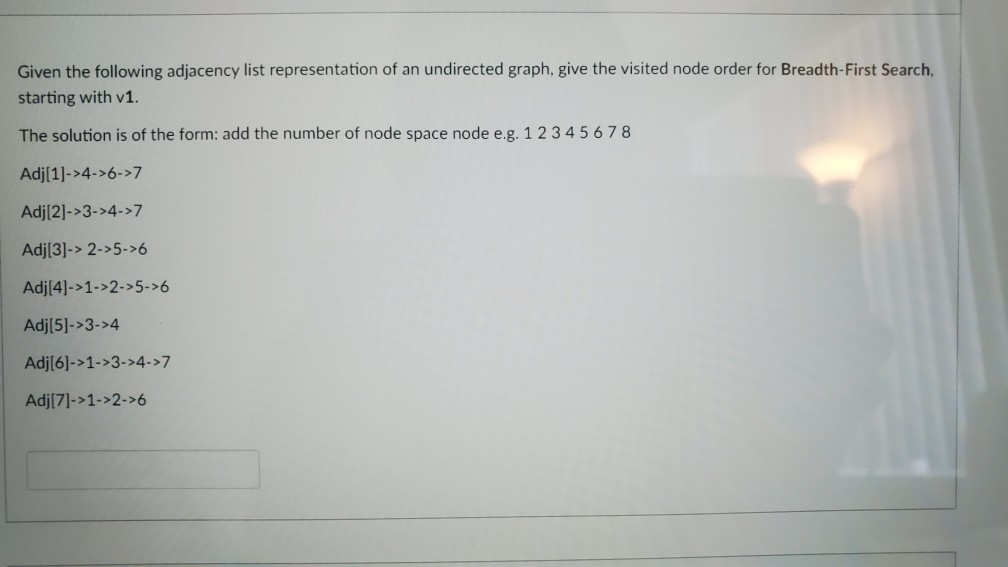 Solved Given the following adjacency list representation of | Chegg.com