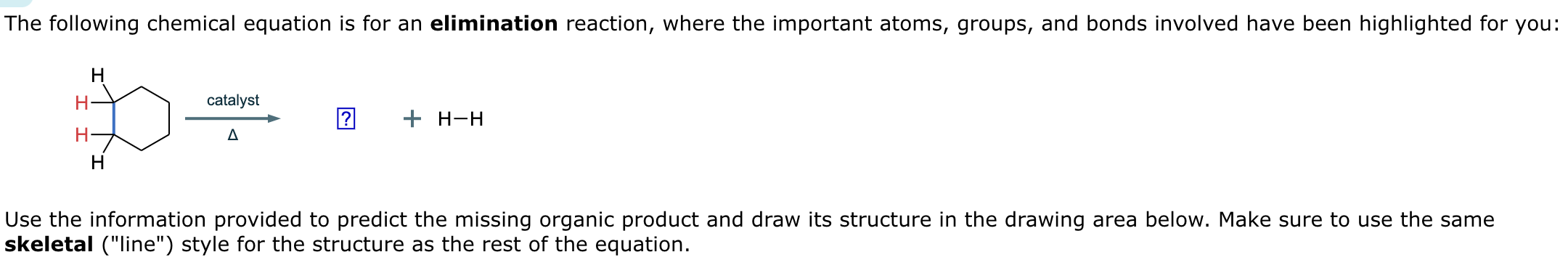 Solved The following chemical equation is for an elimination | Chegg.com